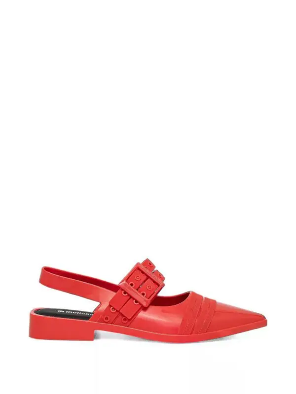 Melissa Ladylike Buckle-strap Pointed-toe Ballet Flats