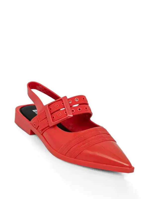 Melissa Ladylike Buckle-strap Pointed-toe Ballet Flats