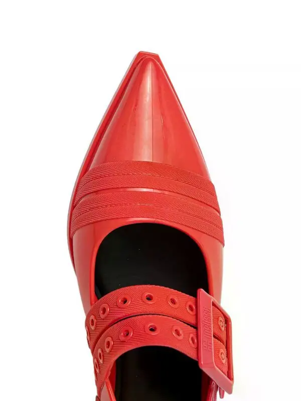 Melissa Ladylike Buckle-strap Pointed-toe Ballet Flats