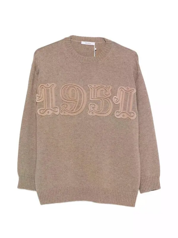 Max Mara Appliqué-patch Sweater - Neutrals