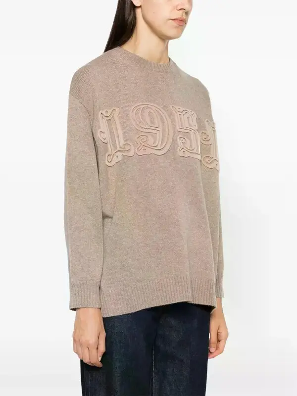 Max Mara Appliqué-patch Sweater - Neutrals