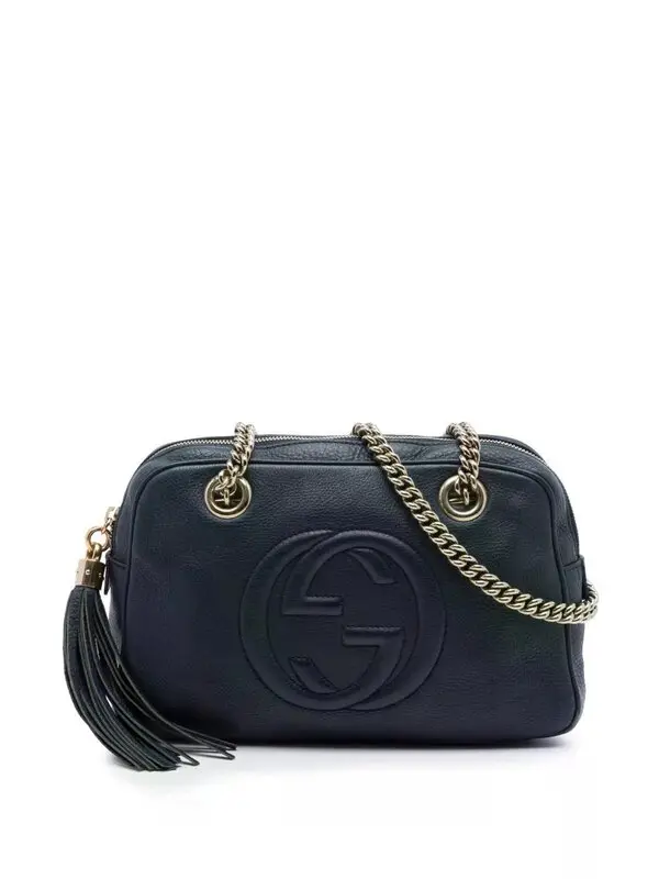 Gucci 2016-2026 Calfskin Soho Chain Zip Shoulder Bag - Blue