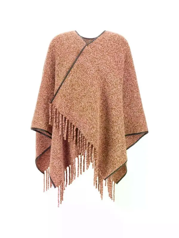 Herno Bouclé Fringed Poncho