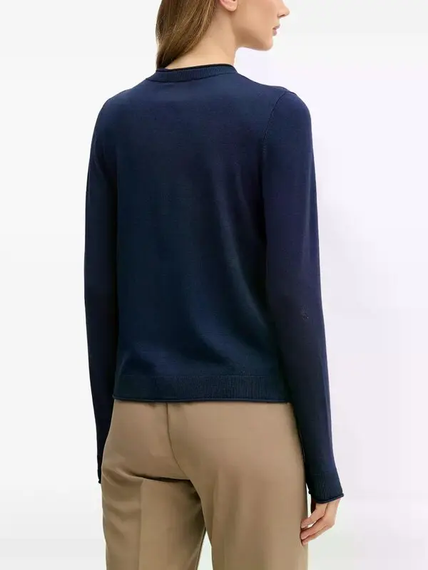 Sisley Crew-neck Button-up Cardigan