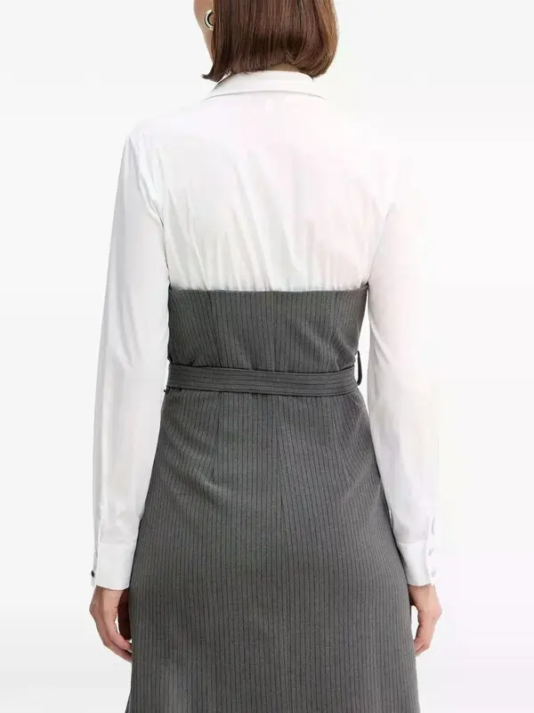 MORGAN Pinstripe-pattern Belted Mini Dress