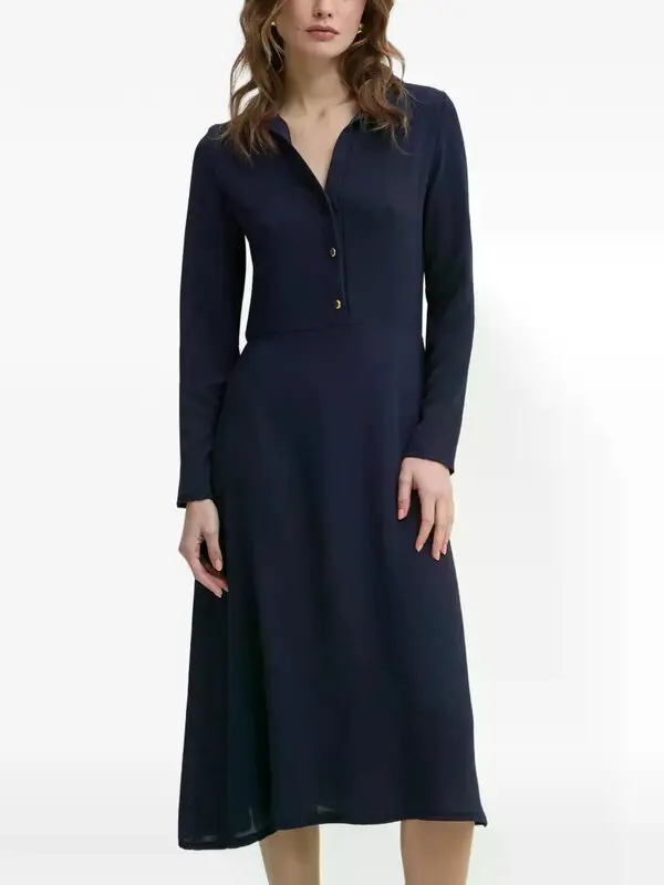 MORGAN Button-up Long-sleeve Midi Dress