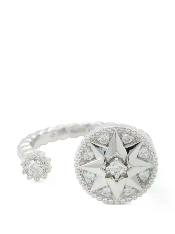 Dior 2010s Rose Des Vents Diamond Ring - Silver
