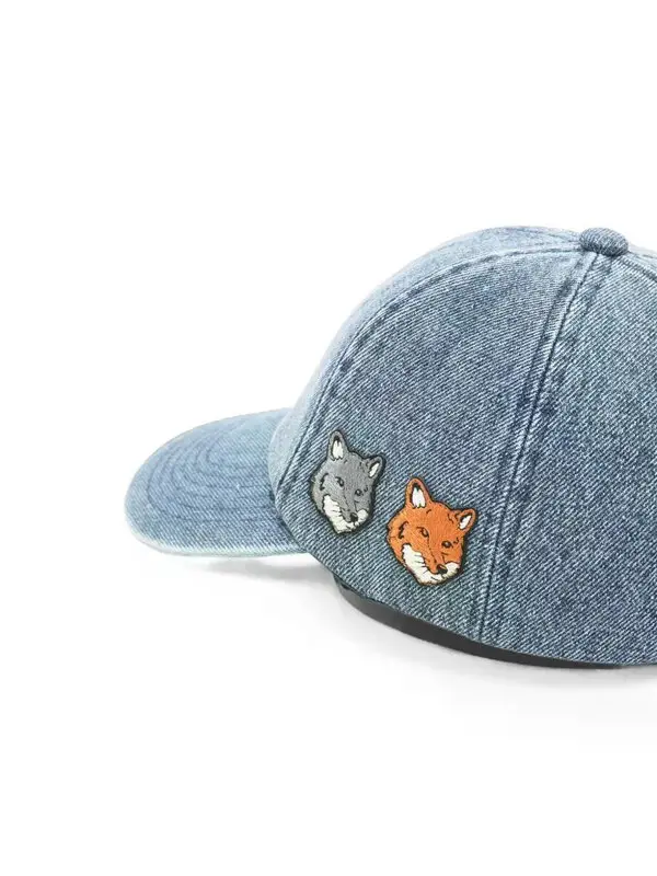 Maison Kitsuné Fox-patch Denim Baseball Cap