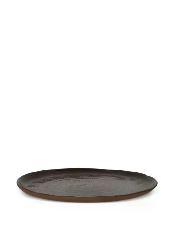 POMAX Cycle Glazed Stoneware Dinner Plates - Brown