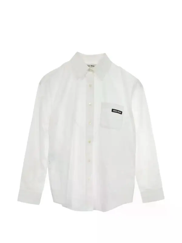 Miu Miu 2010s Logo-patch Pocket Shirt - White