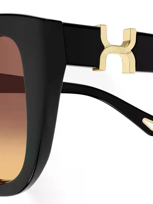Chloé Logo-plaque Cat-eye Frame Sunglasses