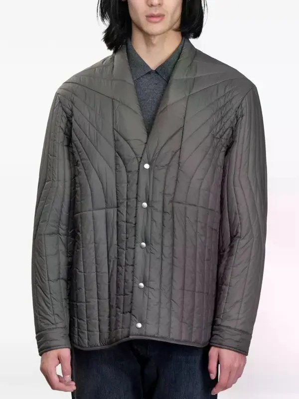 Rick Owens Quilted Curved-hem Jacket - Grey