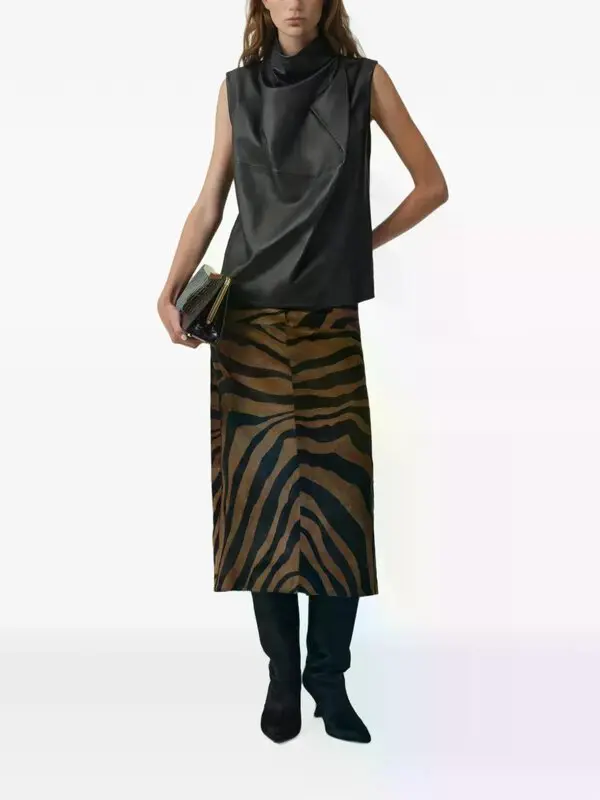 Simkhai Halley Draped Leather Blouse Top