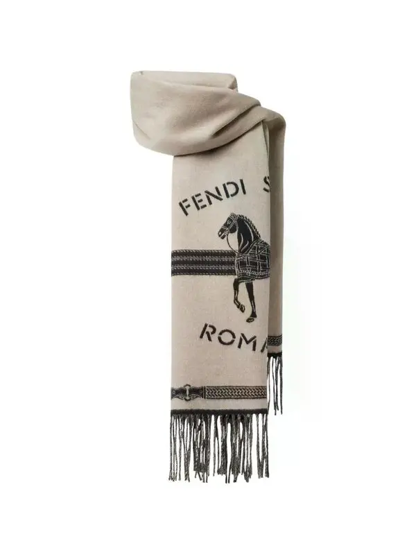 Fendi Selleria Intarsia-knit Scarf