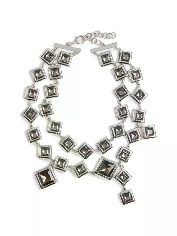 Liviana Conti Zabica Crystal-embellished Geometric Necklace - Silver