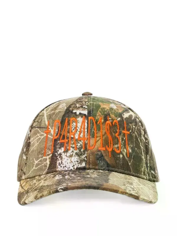 PARADISE NYC Paradise Camo Embroidered -print Hat - Brown