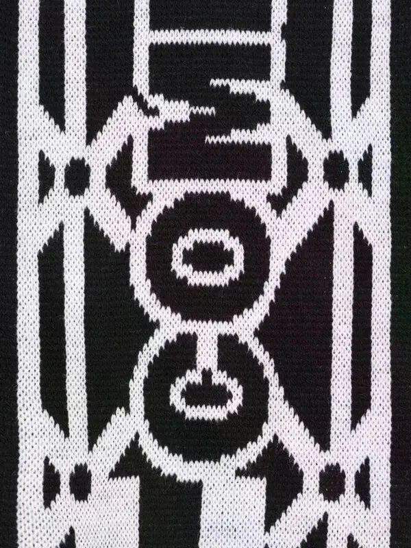 Comme Des Garçons Logo-intarsia Checkered Scarf