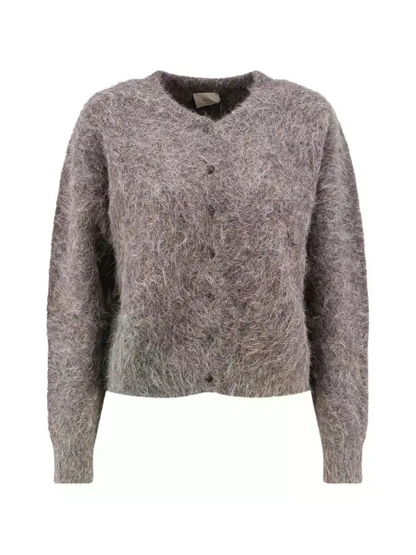 ALYSI V-neck Brushed-finish Cardigan