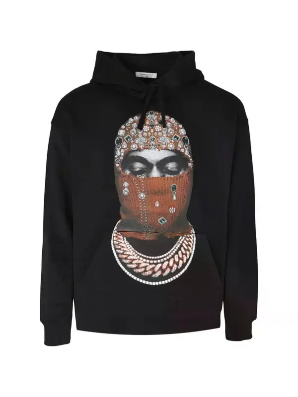 IH NOM UH NIT Graphic-print Drawstring Hoodie - Black