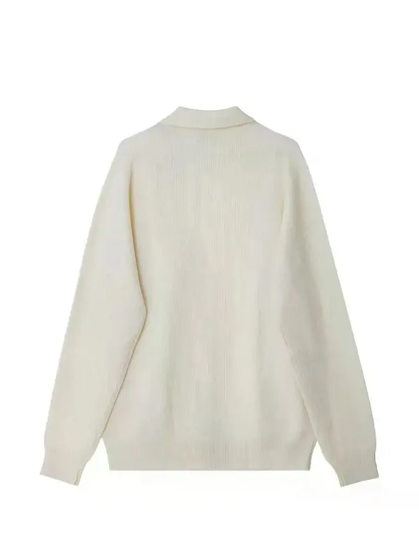 LARDINI Ribbed-knit Polo Sweater