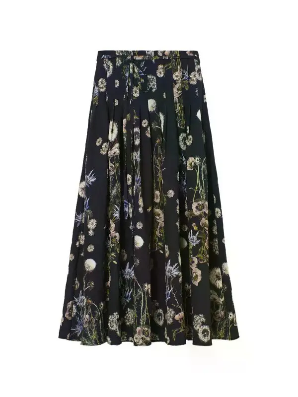 PSOPHIA Dendelion Floral-print Pleated Maxi Skirt
