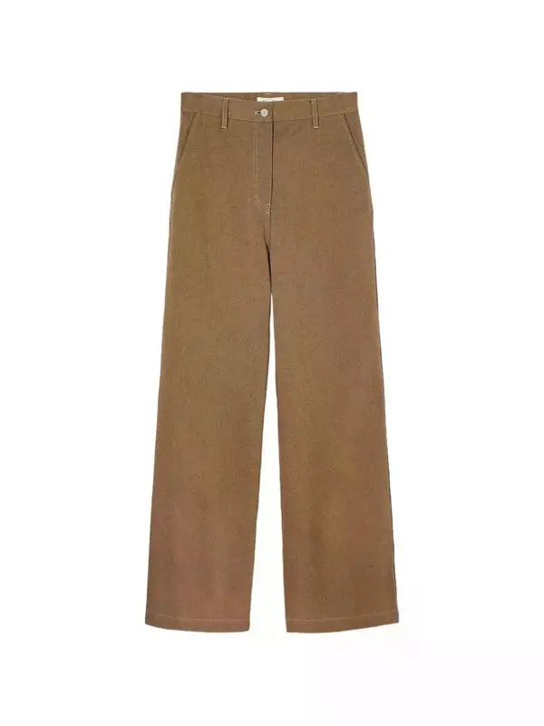 PSOPHIA Contrast-stitch High-waisted Trousers
