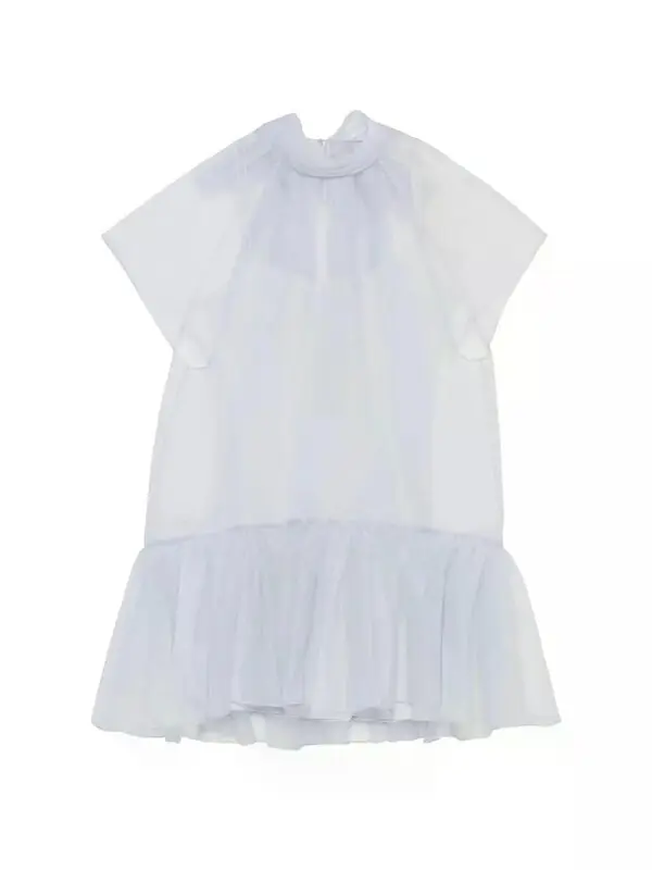 Simkhai Beaux Tiered Organza Mini Dress - Blue