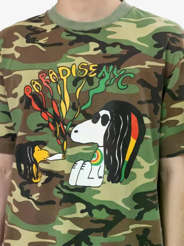 PARADISE NYC Beaglize Graphic-print Camouflage T-shirt