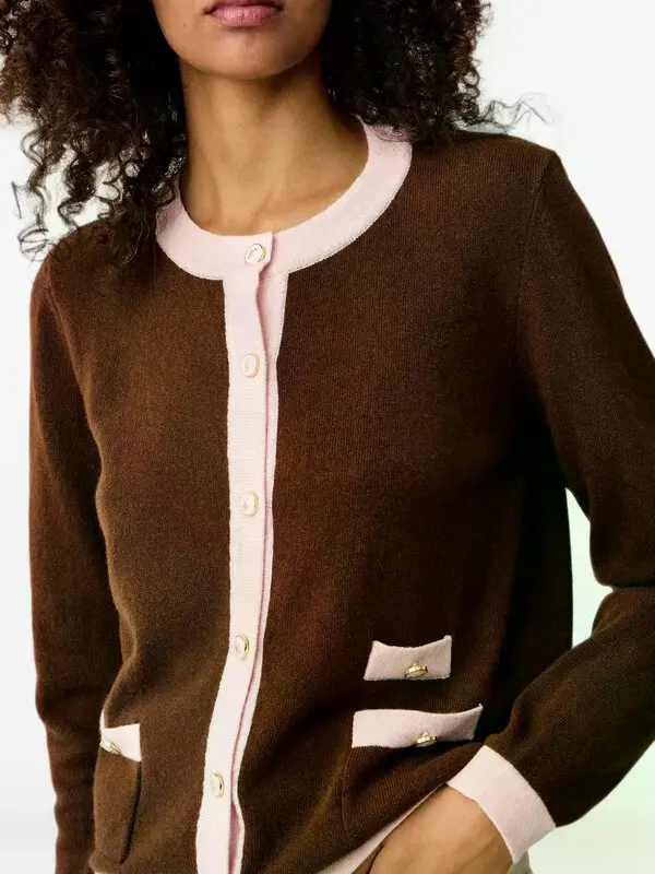 Luisa Spagnoli Cuoricino Contrast-trim Button-up Cardigan