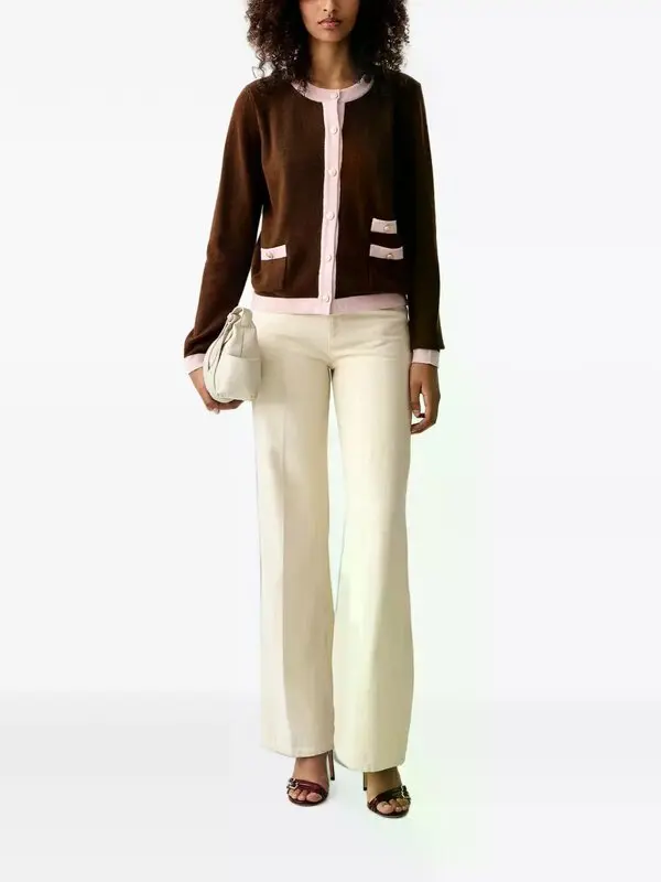 Luisa Spagnoli Cuoricino Contrast-trim Button-up Cardigan