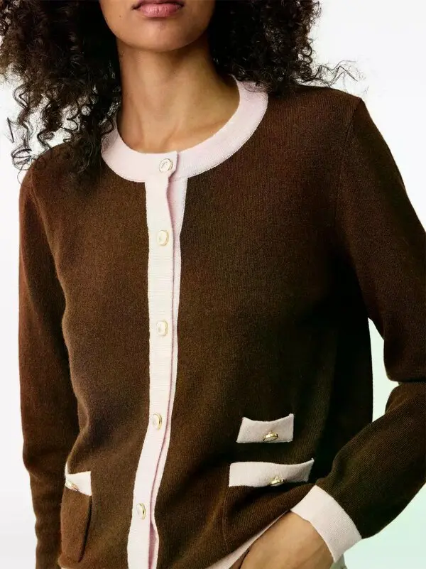 Luisa Spagnoli Cuoricino Contrast-trim Button-up Cardigan