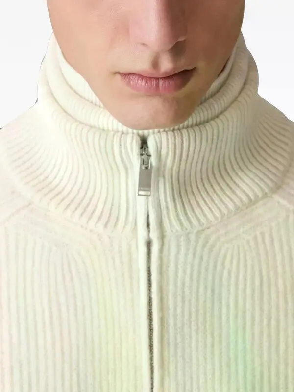 LARDINI Ribbed-knit Zip-up Sweater