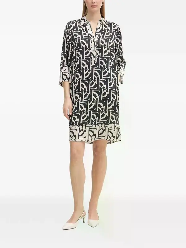 MARC AUREL Monogram-print Mini Dress - Black