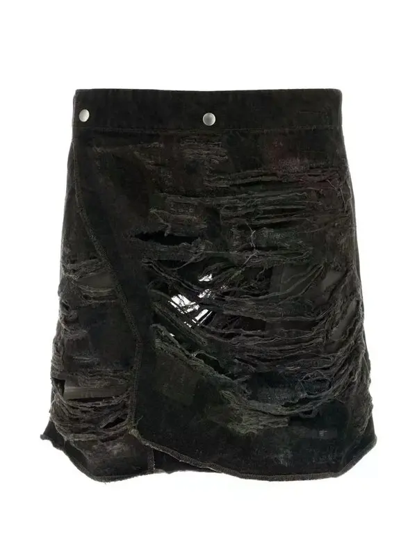 Rick Owens Distressed Asymmetric Mini Skirt