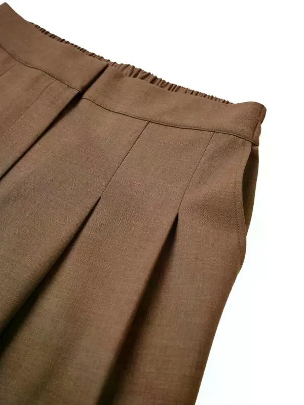 PSOPHIA Pleated Elasticated-waistband Trousers
