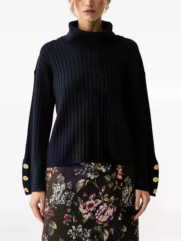 Luisa Spagnoli Mabels Ribbed Button-cuff Sweater