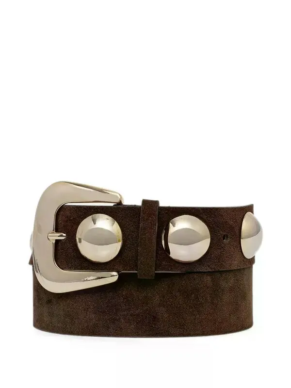 Luisa Spagnoli Decibel Studded Suede Belt - Brown