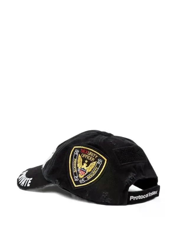 PROTOCOL INDEX Graphic-embroidered Distressed Cap