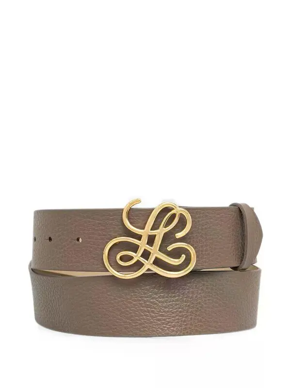 Luisa Spagnoli Logo-plaque Pebbled Leather Belt - Brown