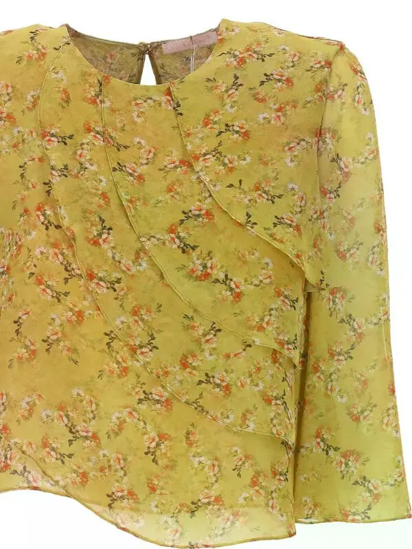 KRISTINA TI Floral-print Ruffled Blouse