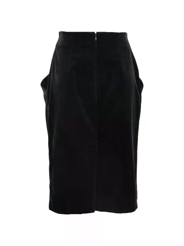 Prada Velvet Gathered Midi Skirt