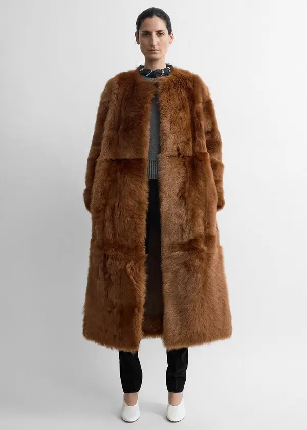 TOTEME Silky Shearling Coat
