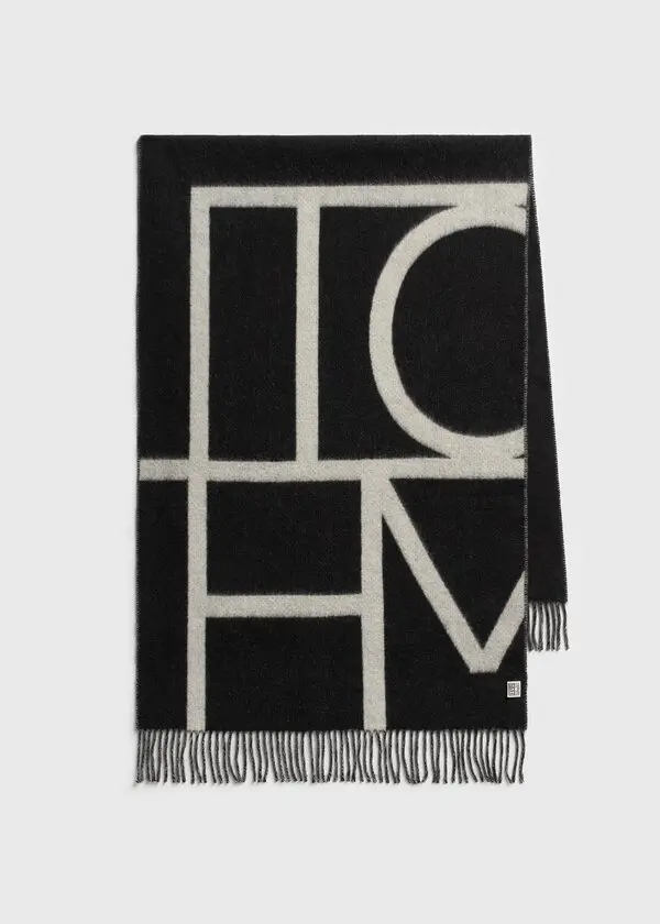 TOTEME Monogram Brushed Wool Scarf