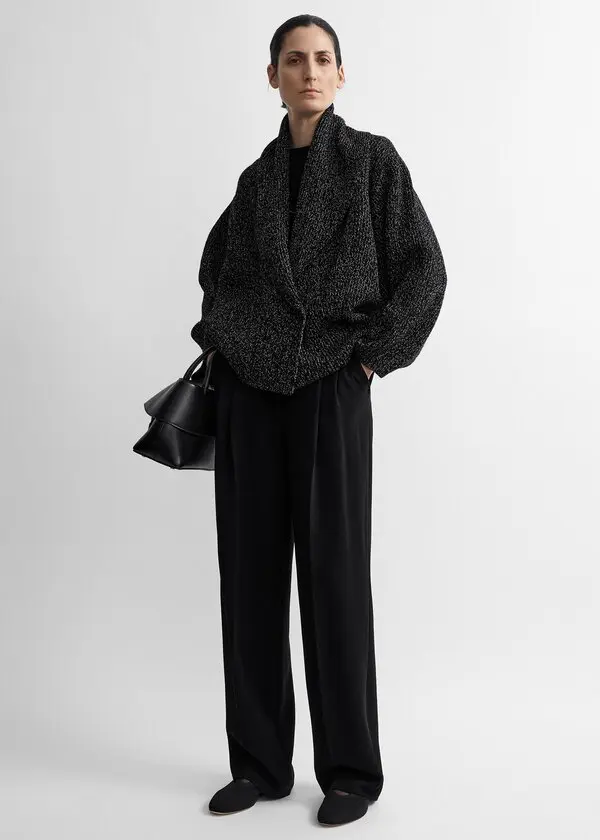 TOTEME Shawl-lapel Cardigan Black/white