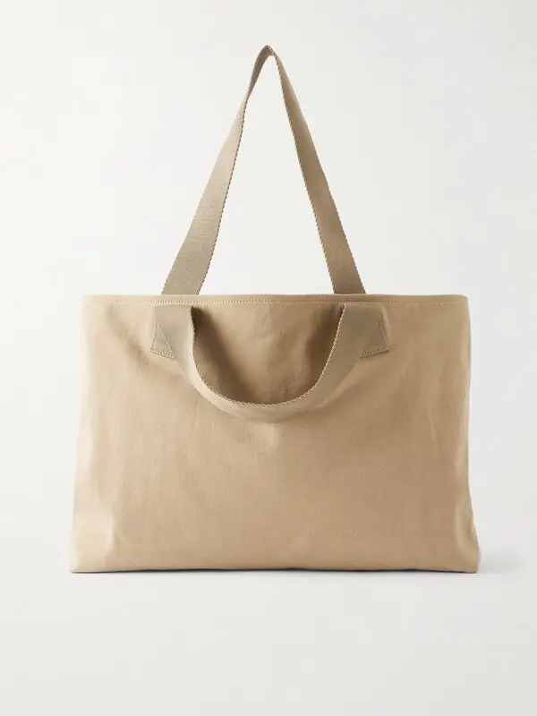THE ROW Brian Leather-trimmed Canvas Medium Tote