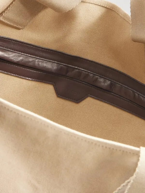 THE ROW Brian Leather-trimmed Canvas Medium Tote