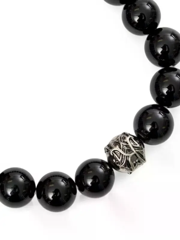 KAMIYA Engraved Bead Natural Stone Bracelet