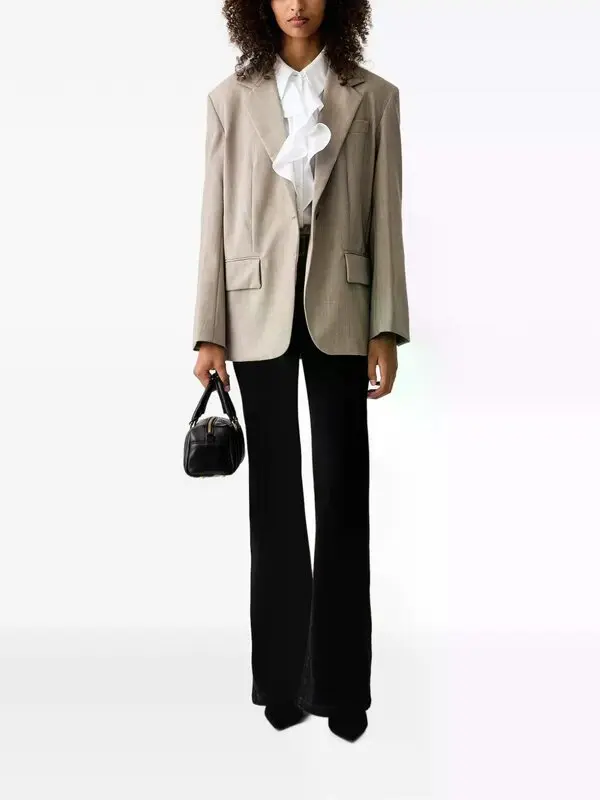 Luisa Spagnoli Loriana Ruffled-trim Long-sleeve Shirt - White