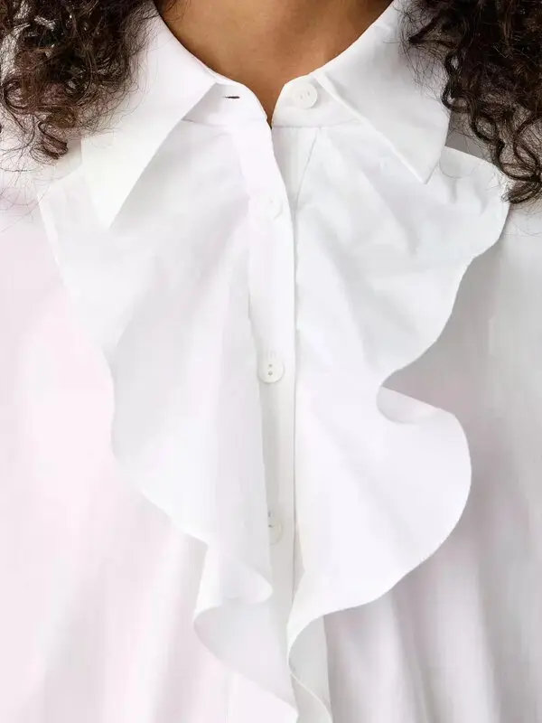 Luisa Spagnoli Loriana Ruffled-trim Long-sleeve Shirt