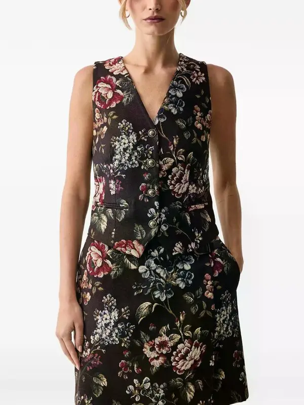 Luisa Spagnoli Semaforo Floral-jacquard Waistcoat - Brown